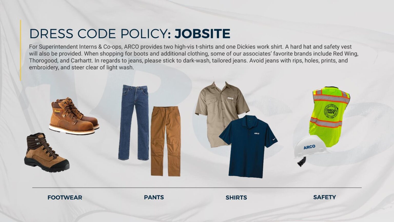 Dress Code Policy - ARCO National Construction